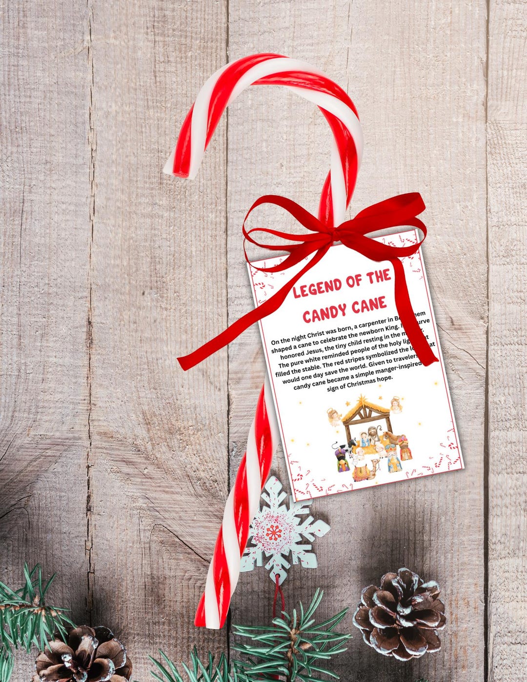 Legend of the Candy Cane Gift Tag, Christmas Tags, Christian Treat Tag ...