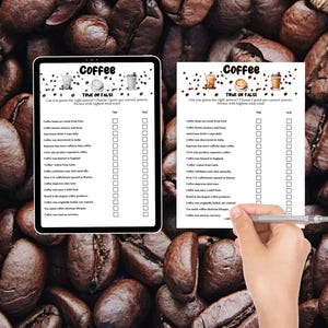 Coffee Trivia Game,true or False Party Game, Coffee Themed Game, Coffee ...
