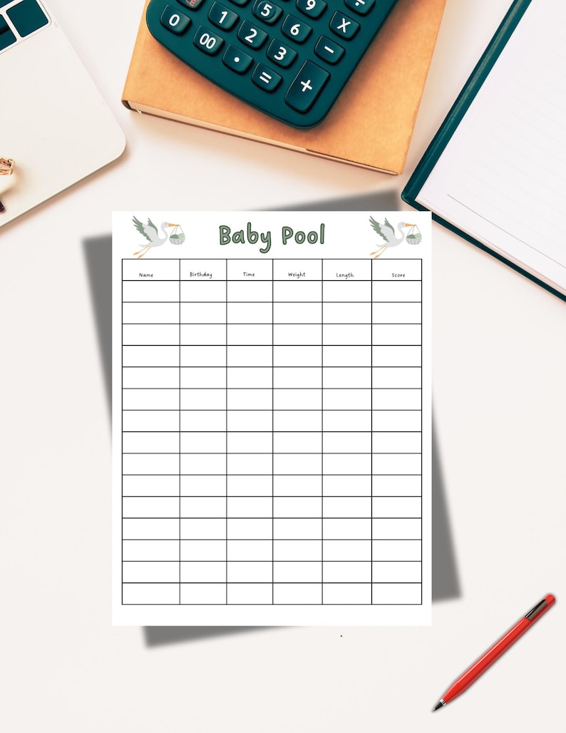 Baby Birth Pool Guess Game, Pregnancy Due Date,baby Shower Prediction ...