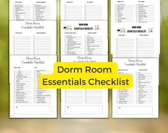 Dorm Room Essentials Checklist: Printable College Packing List (PDF ...
