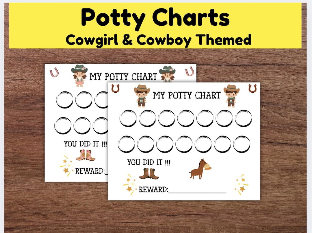 Cowboy/cowgirl Potty Training Chart, Printable Toddler Potty Chart ...