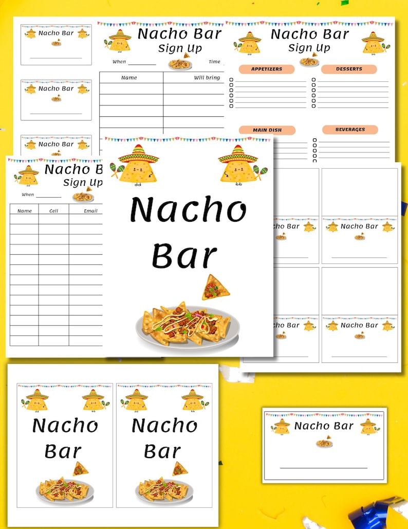 Nacho Bar Kit: Printable Fiesta Party Sign & Labels (PDF Download) - Etsy