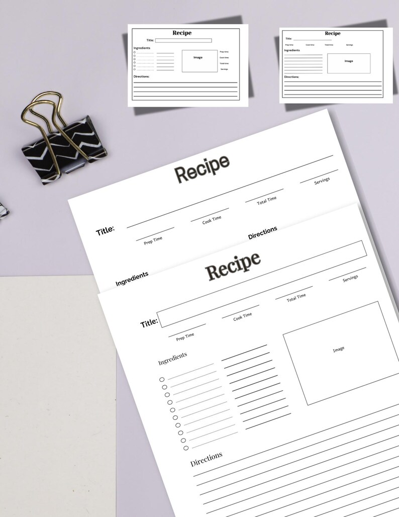 Printable Recipe Card Template, Family Recipes,cooking & Baking Recipe ...