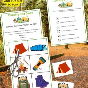 Camping Dice Game, Printable Family Summer Camp Activity,perfect for ...