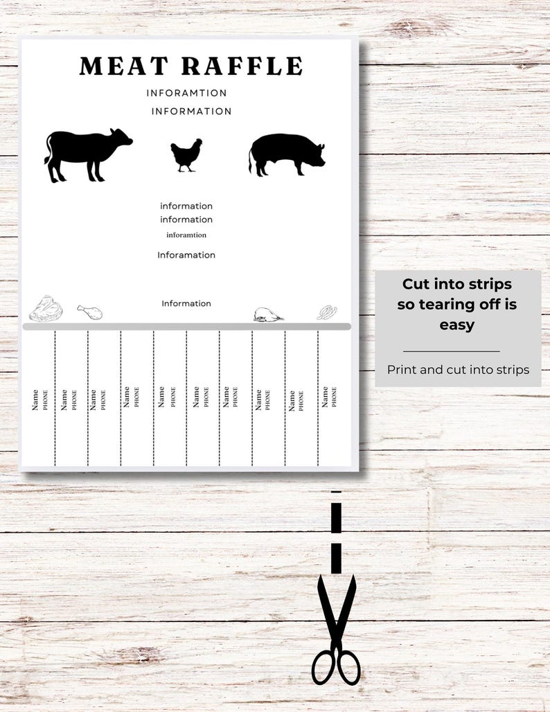 Meat Raffle Flyer Template,printable Fundraiser Poster,fundraiser Flyer ...