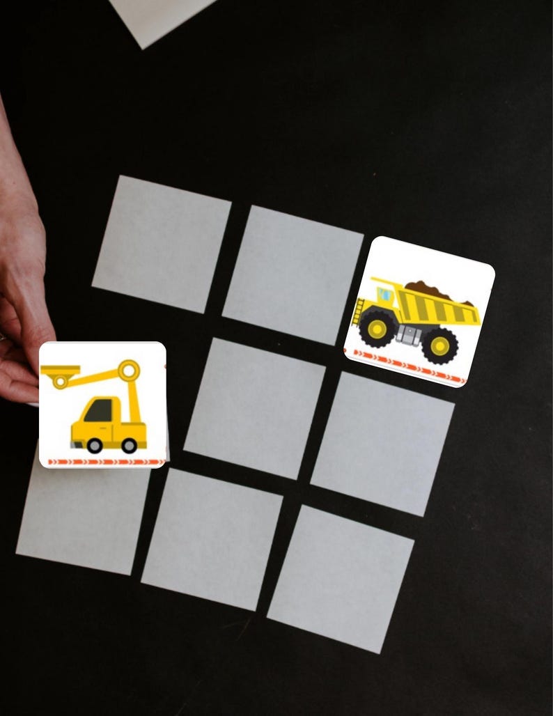 Construction Themed Matching Memory Game for Preschooler Obsessed With ...