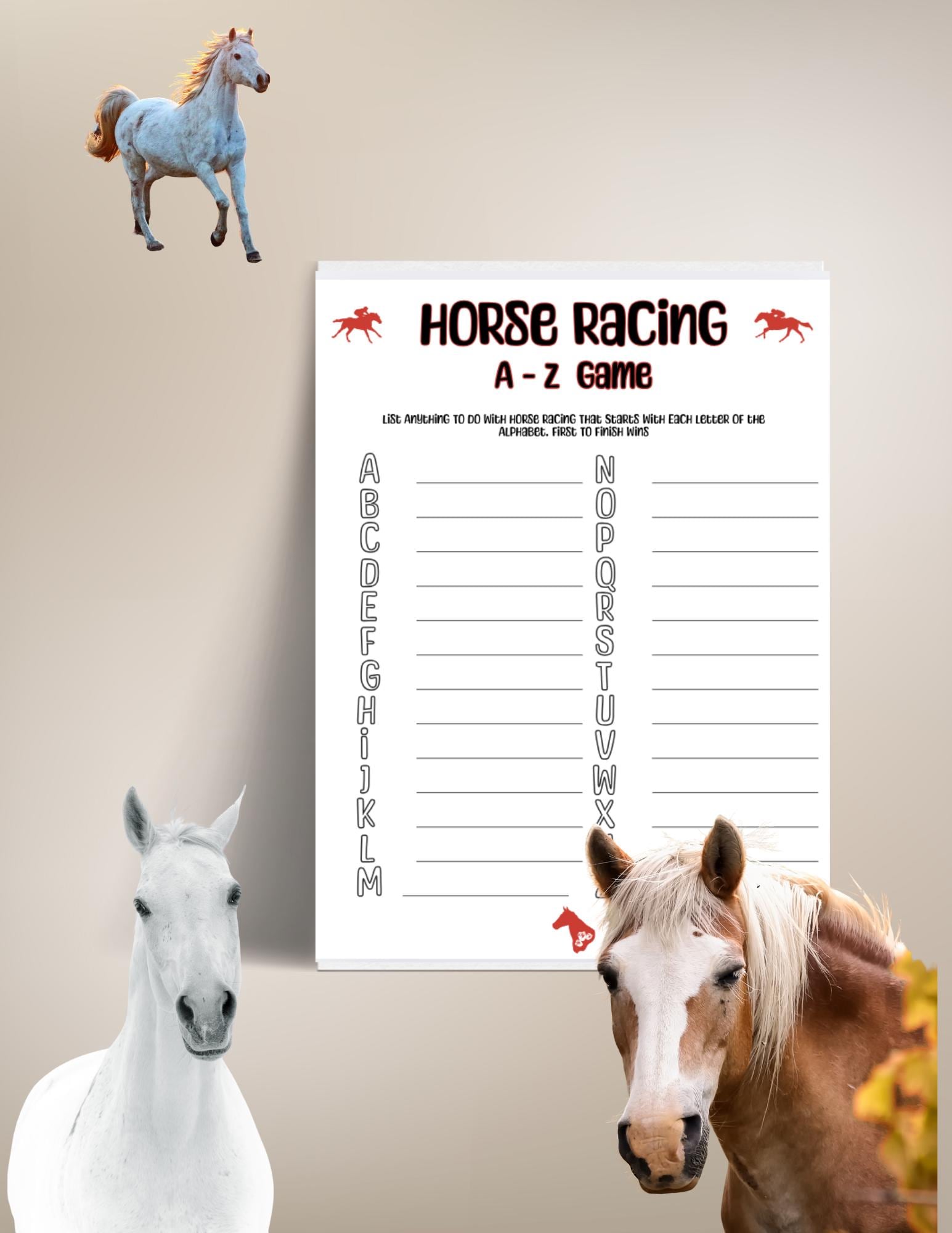 Horse Racing A-Z Game: Fun Alphabet Challenge, Derby Racing Day Game ...