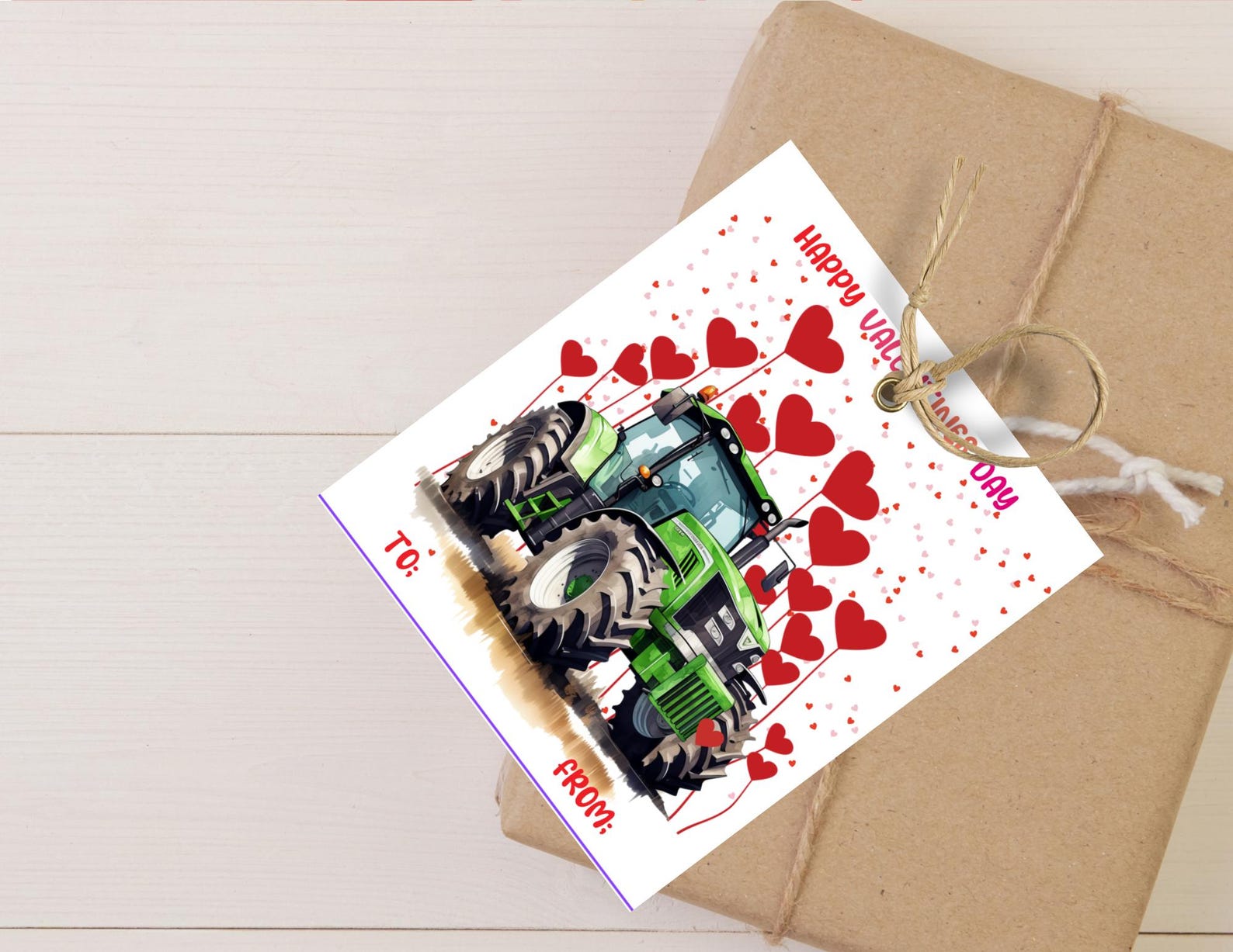 Tractor Themed Valentine's Day Cards, Tractor School Valentines,green ...