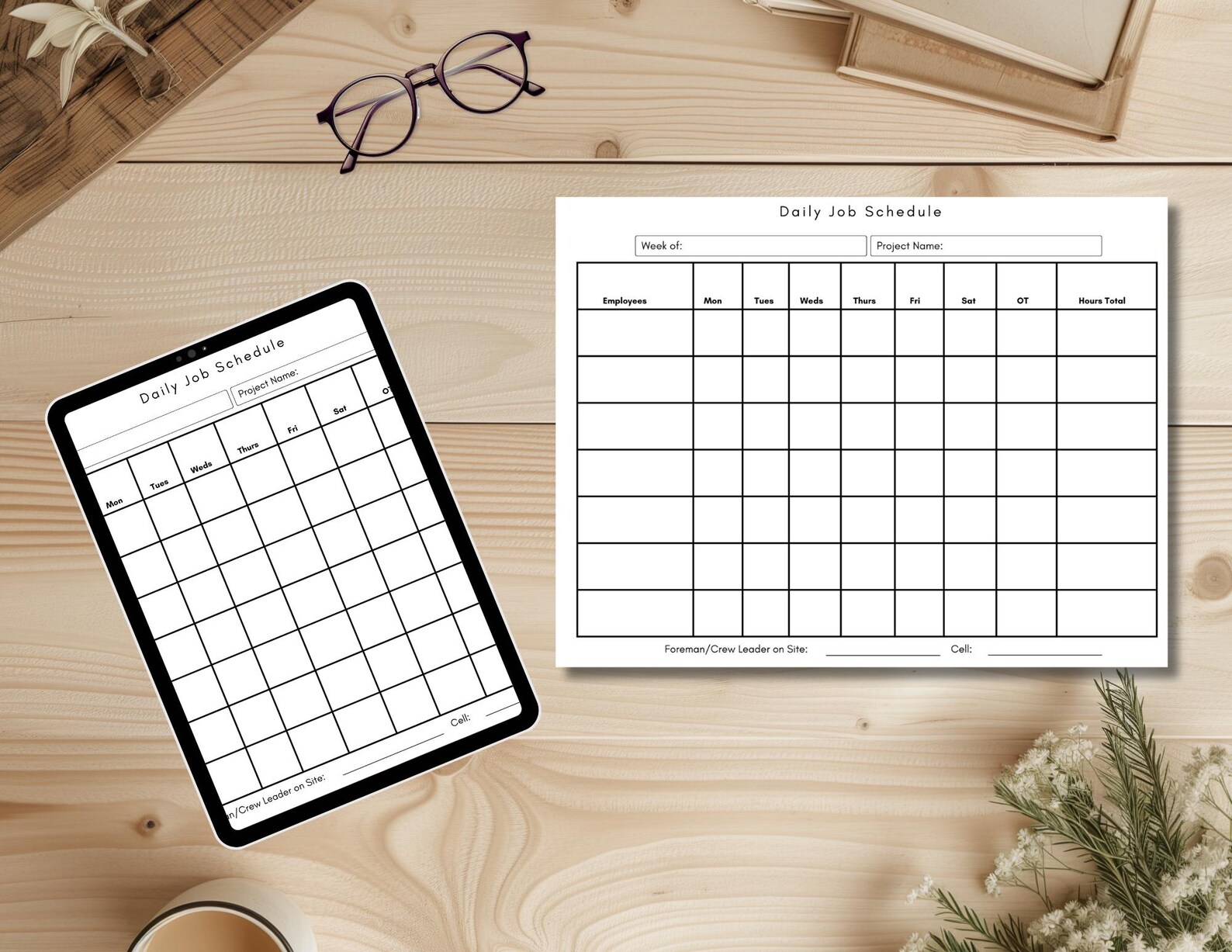 Job Site Schedule: Employee Labor Tracker,employee Schedule Template ...