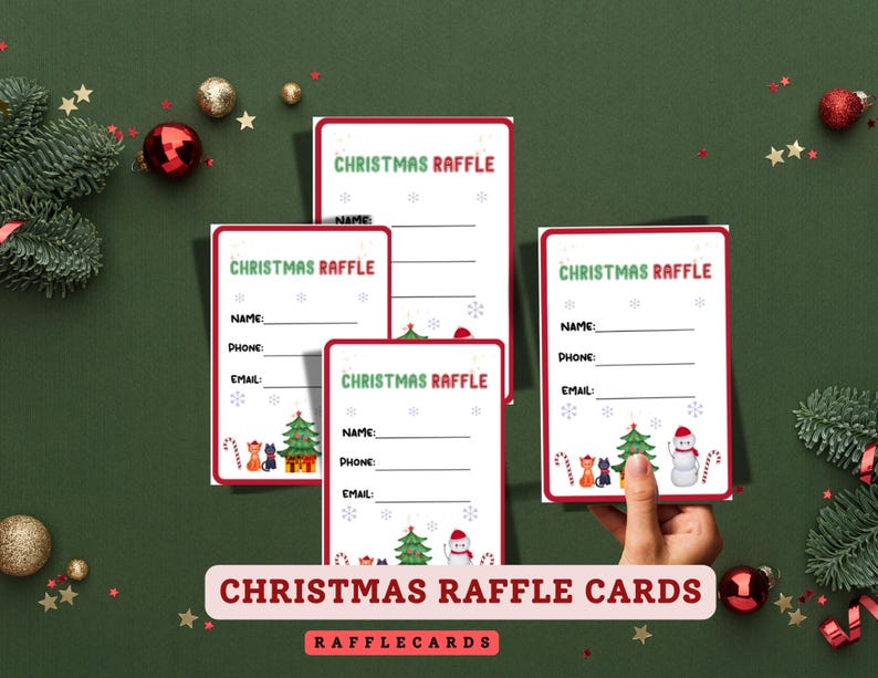 Printable Christmas Raffle Tickets,christmas Raffle Tickets, Printable ...