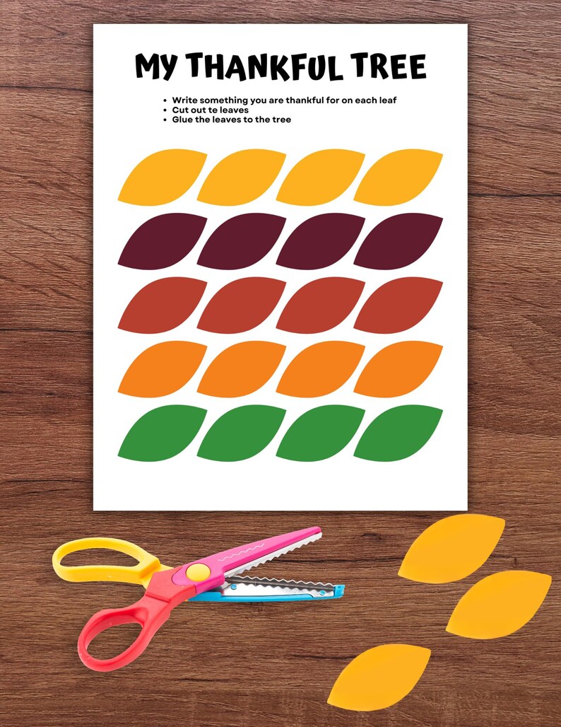 Manualidad del árbol de agradecimiento para el Día de Acción de Gracias ...