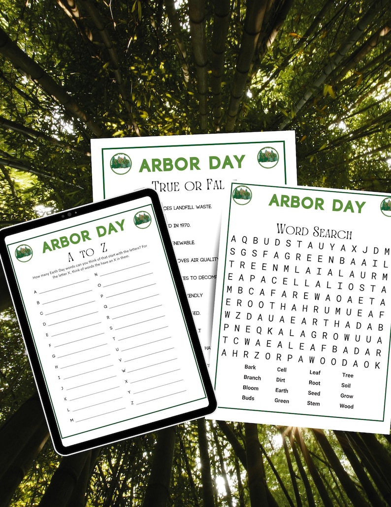 Arbor Day Game Bundle,printable Activities, Worksheets, Arbor Day Games ...