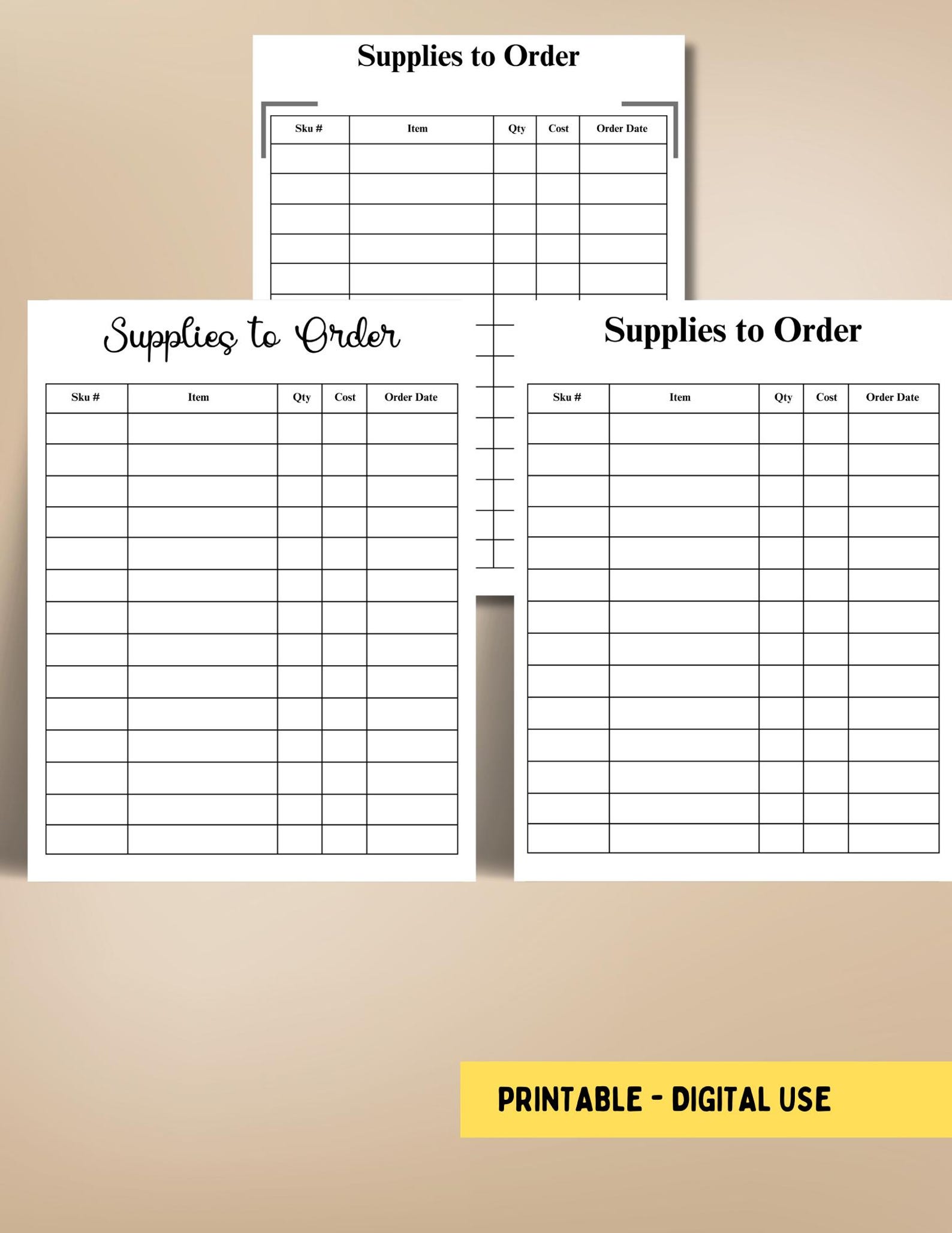 Printable Supply Tracker Template: Organize Inventory & Manage Stock ...