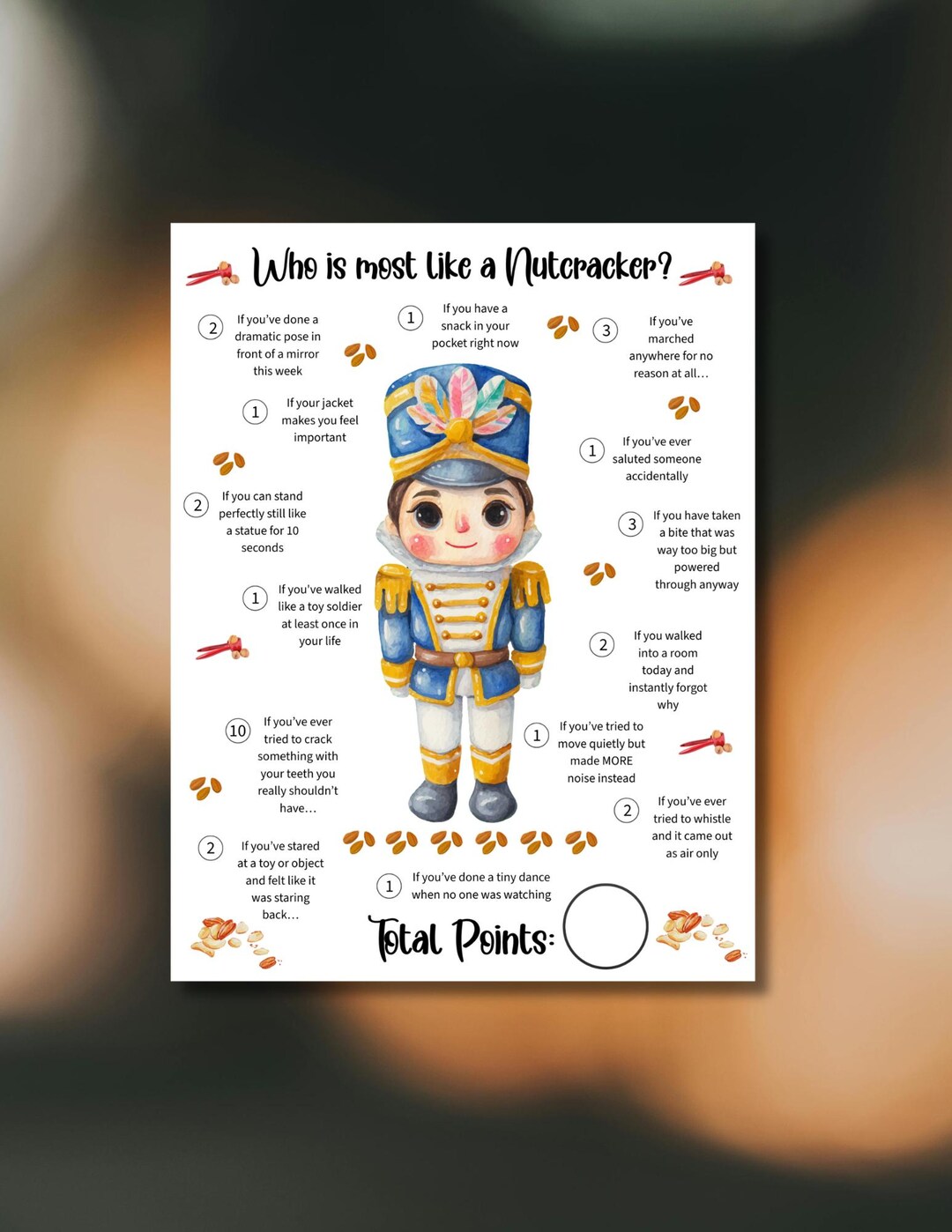 Who is Most Like a Nutcracker? Nutcracker Printable Game Family ...