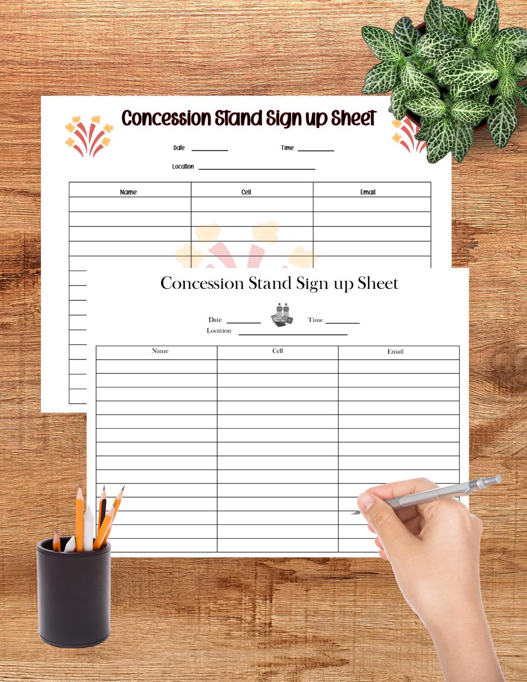 Concession Stand Sign up Sheet, Volunteer Sign Up, Concession Stand ...