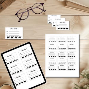Printable Cow Themed Raffle Event and Fundraiser,raffles Tickets, 3 ...