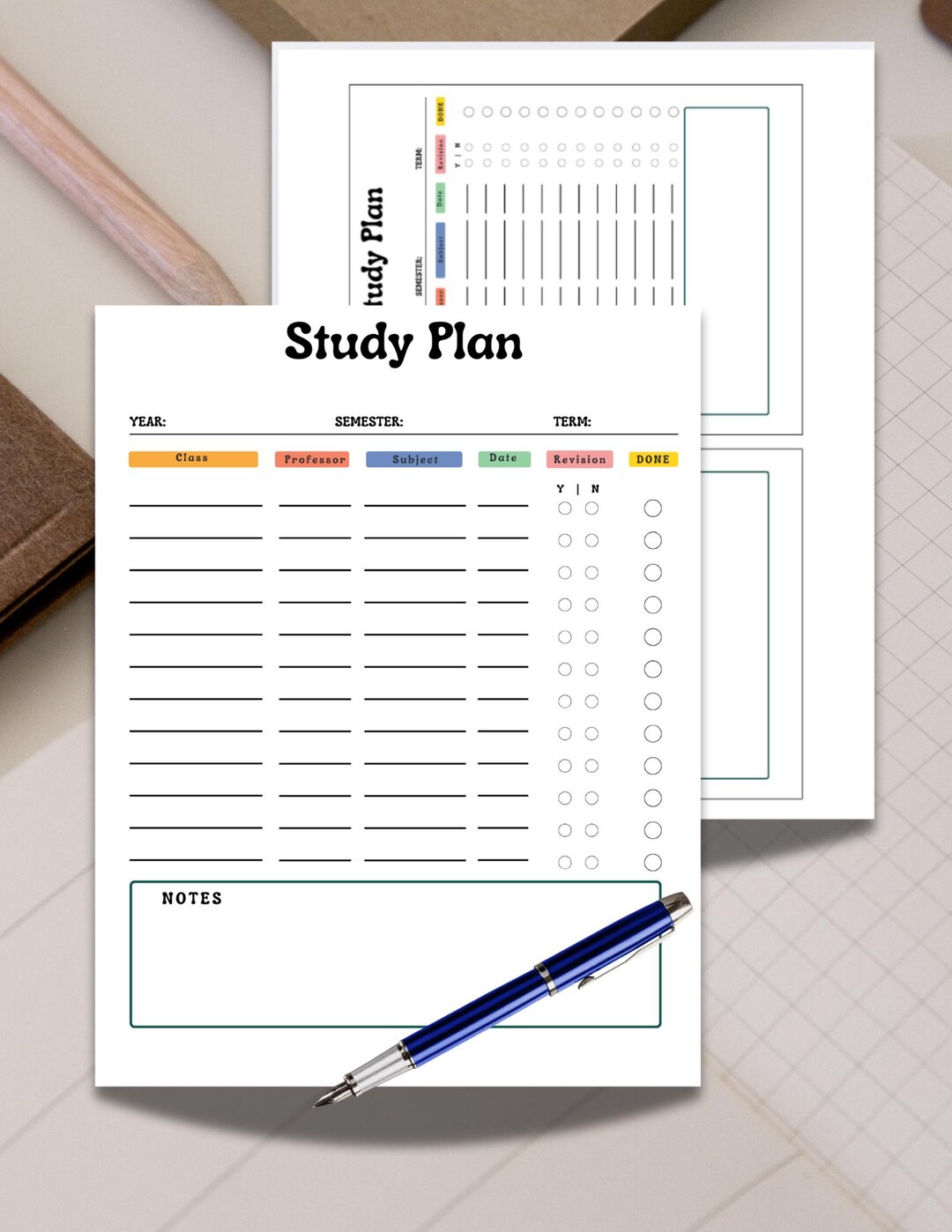 Exam & Study Planner Printable: Academic Organizer for Students,exam ...