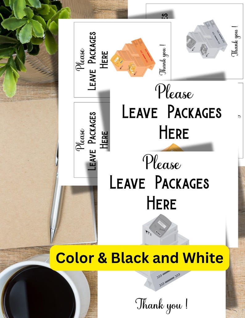 Printable Delivery Instruction Sign,mail & Package Delivery Notice for ...