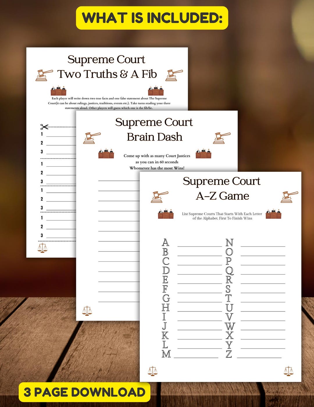 U.S. Supreme Court Educational Games for Kids &adults,civics Card Games ...