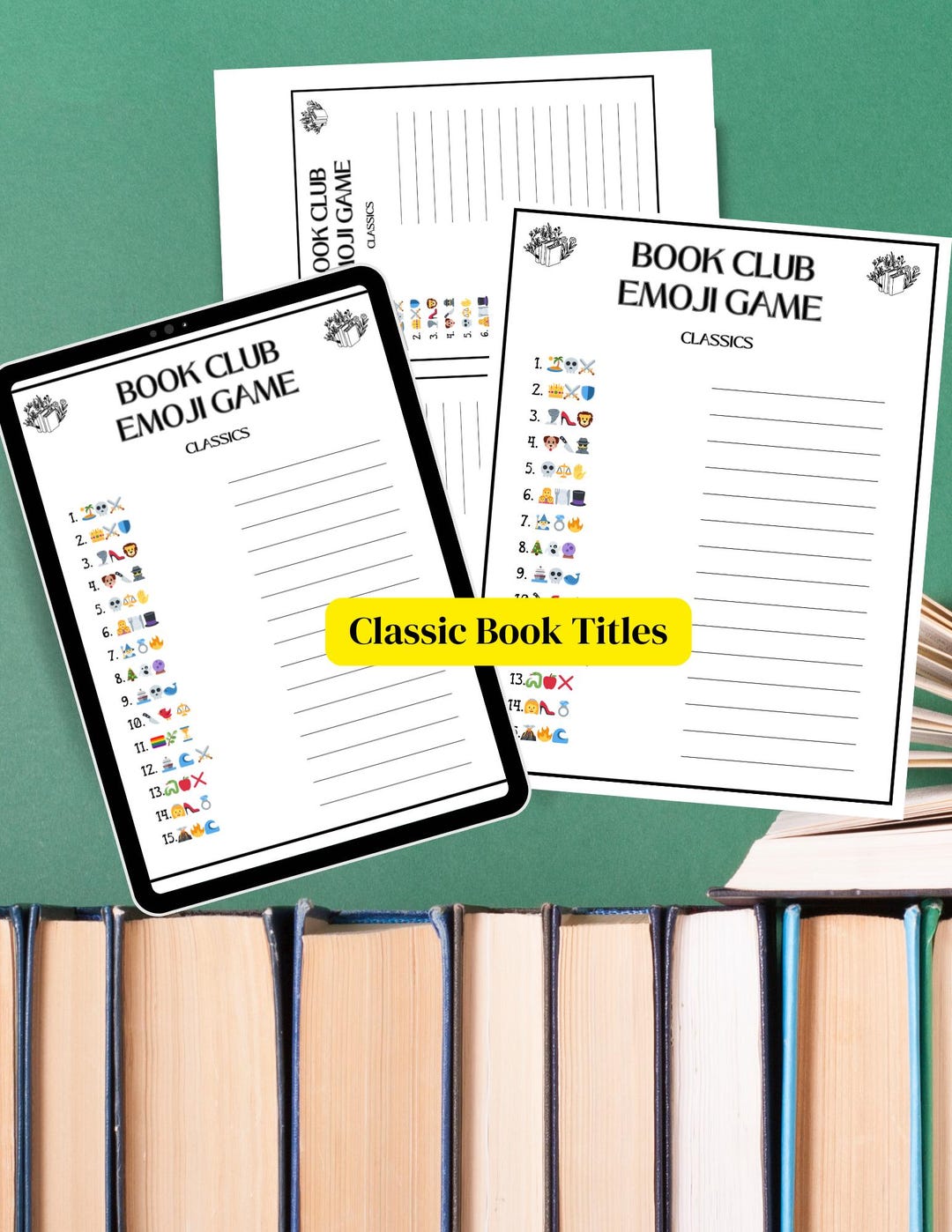 Book Emoji Games,emoji Guessing Game, Classic Book Emoji Icebreaker ...