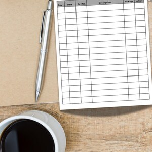 Printable Key Inventory Sheet,master Key List,key Catalog, Key ...