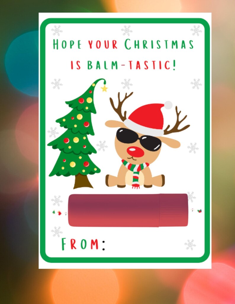 Christmas Themed Lip Balm Holder, Christmas, Lip Balm Tag, Christmas ...