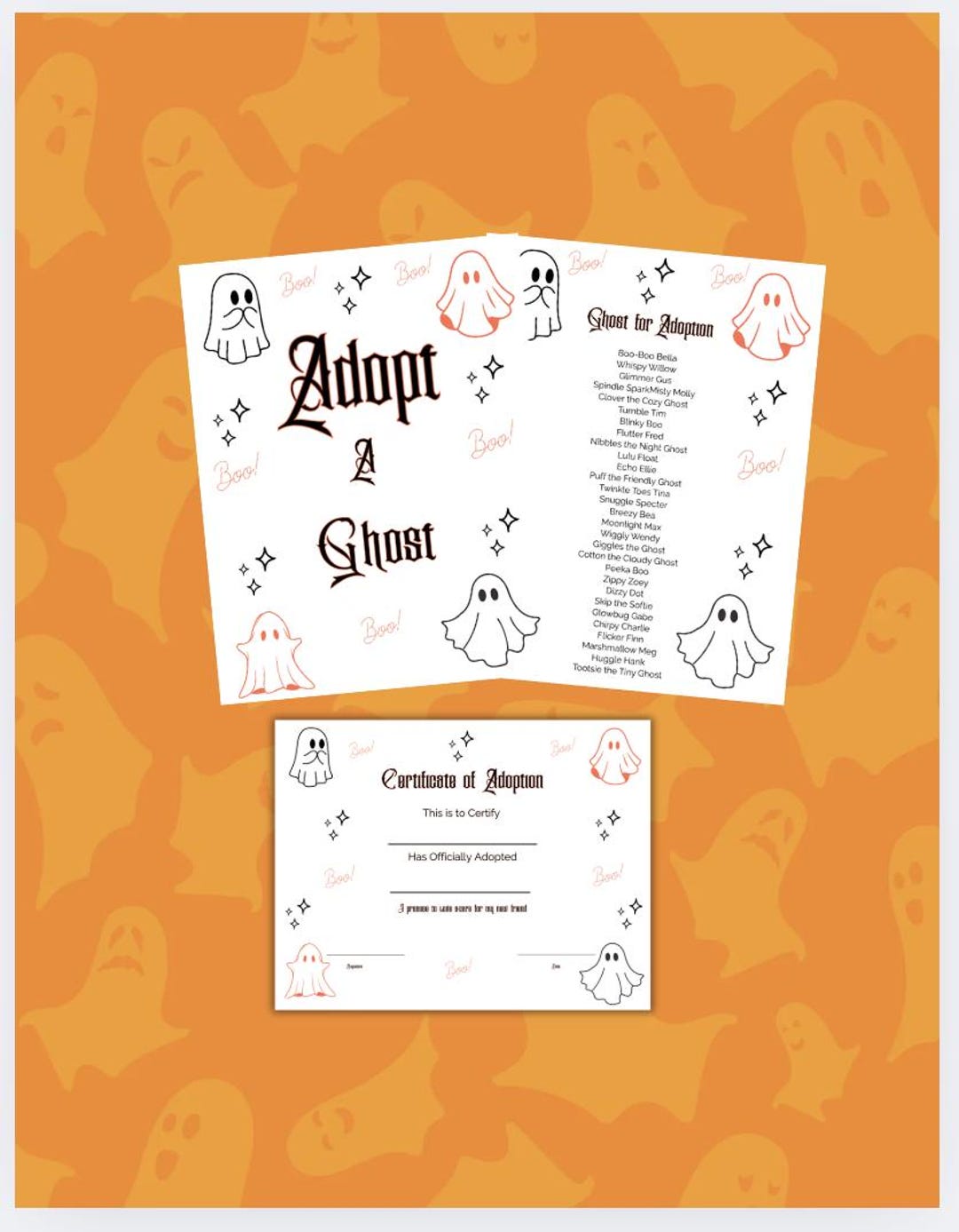 Ghost Adoption Party, Adopt A Ghost,adopt A Ghost Party Favors ...