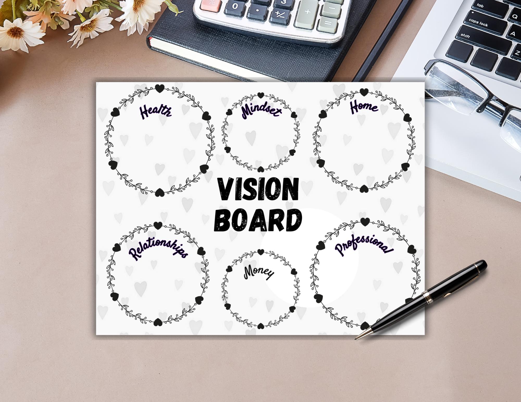 Printable Vision Board Guide, Vision Board Kit, Manifestation Journal ...