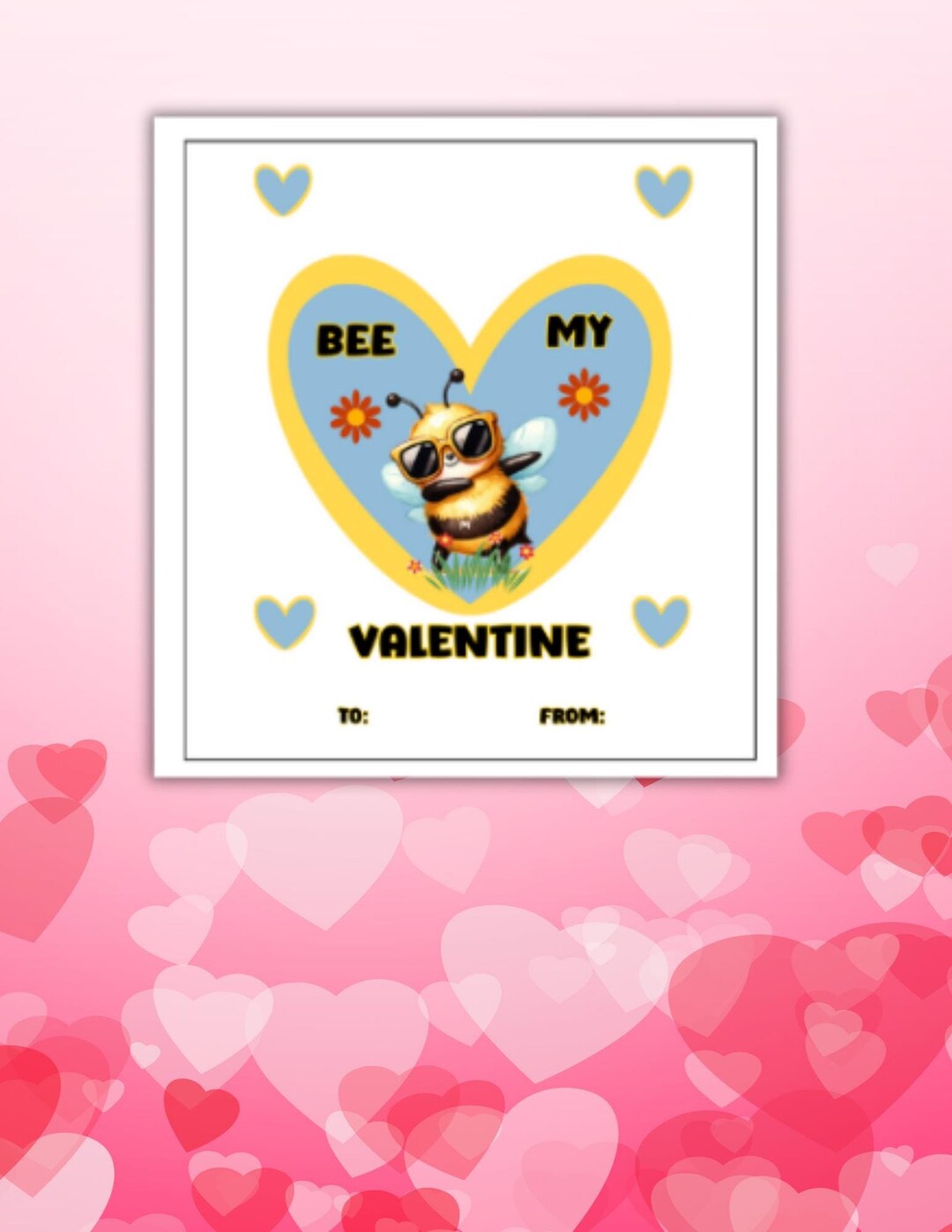 Cute Bee Valentine's Day Tags, Honey Bee Valentine Tags for Kids ...
