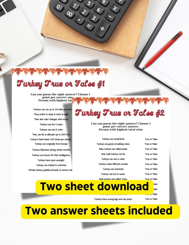Turkey Trivia, Turkey Themed Quiz Game, Turkey Facts & Falsehoods, 2 ...