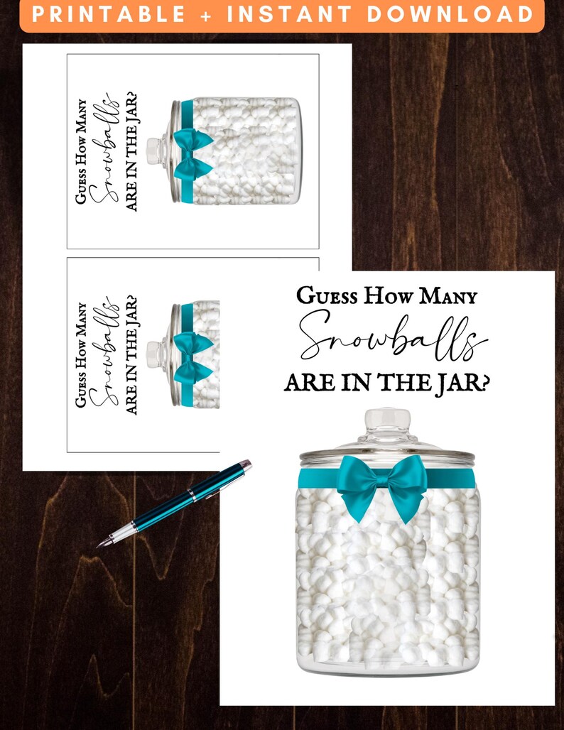 Guess How Many Snowballs Game, Winter Themed Raffle Game,printable ...