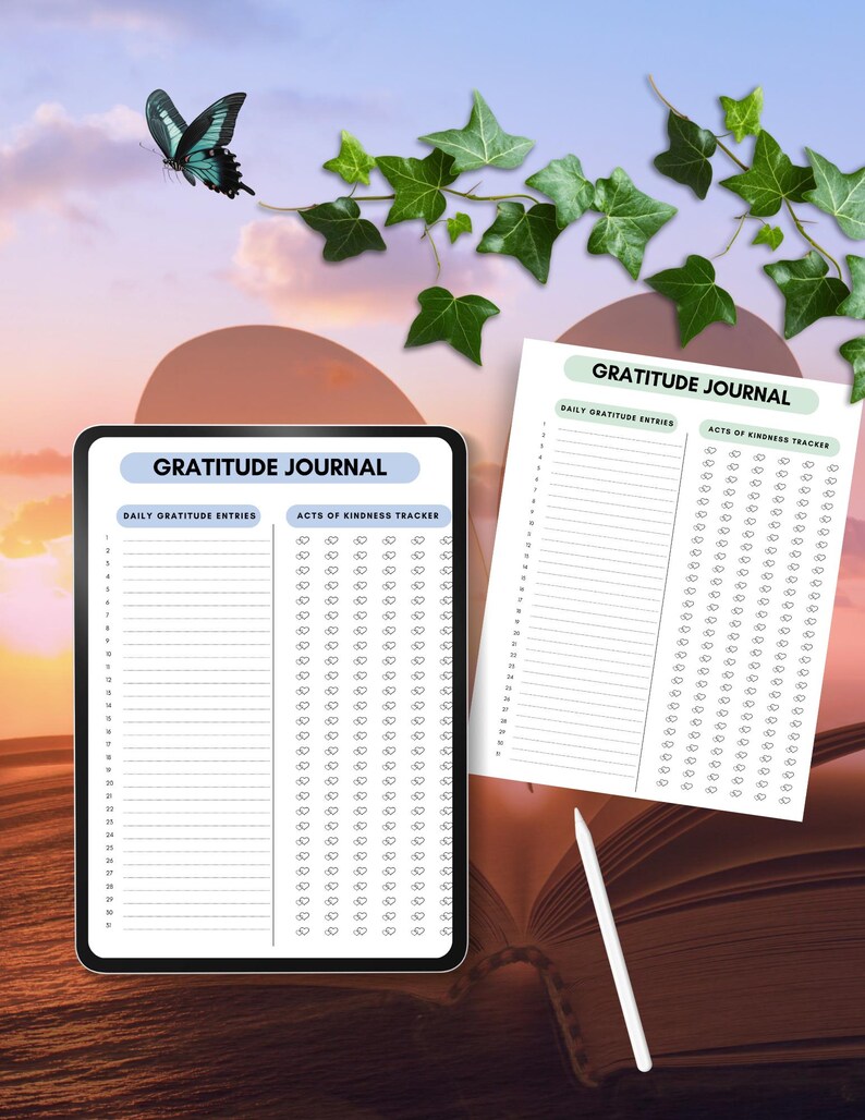 Daily Gratitudes,printable,daily Gratitude Journal, Gratitude Challenge ...