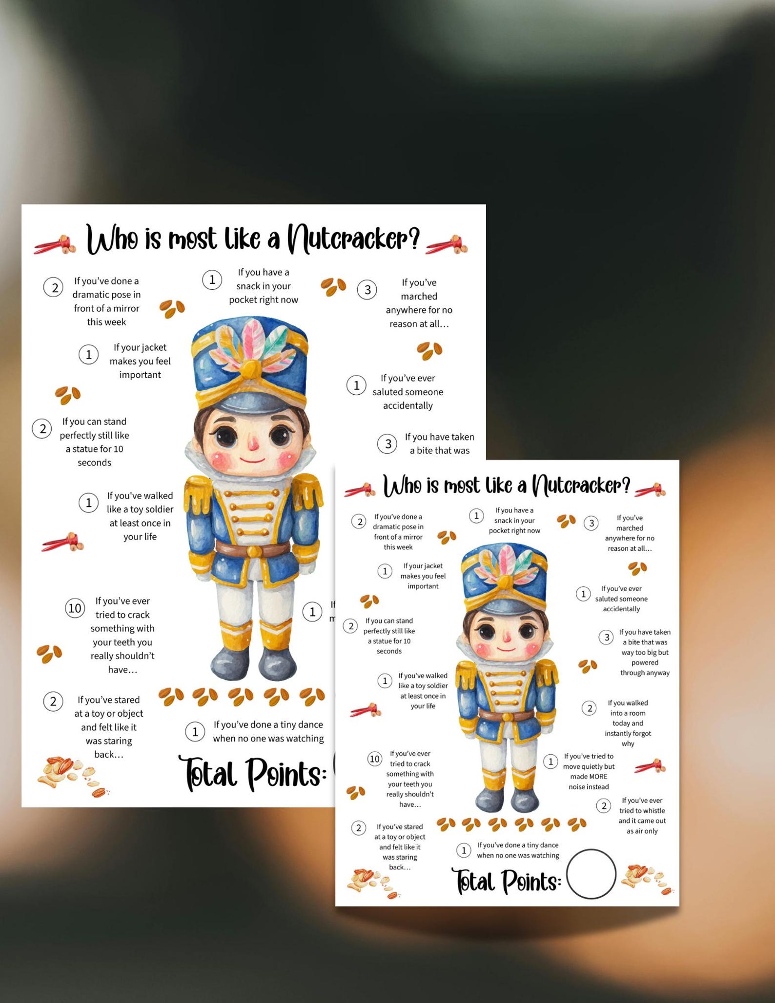 Who is Most Like a Nutcracker? Nutcracker Printable Game Family ...