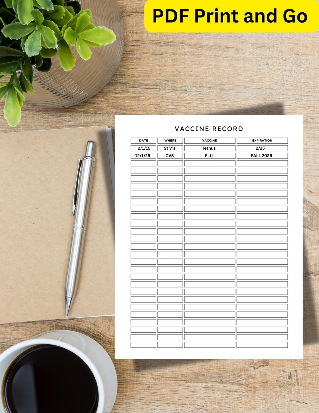Vaccination Schedule Printable, Child Immunization Record Vaccine Chart ...