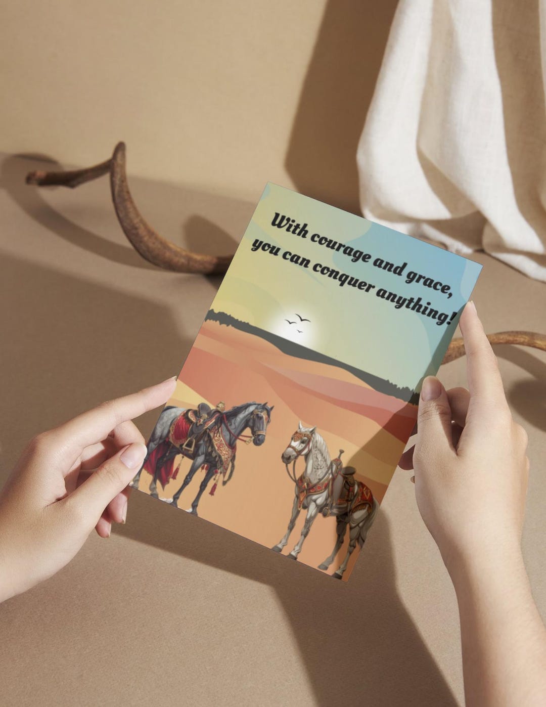 Equestrian Horse Encouragement Card, Printable Motivational Card ...