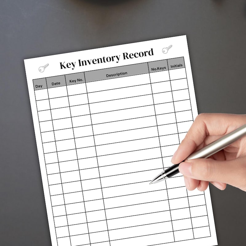 Key Log Template - Etsy