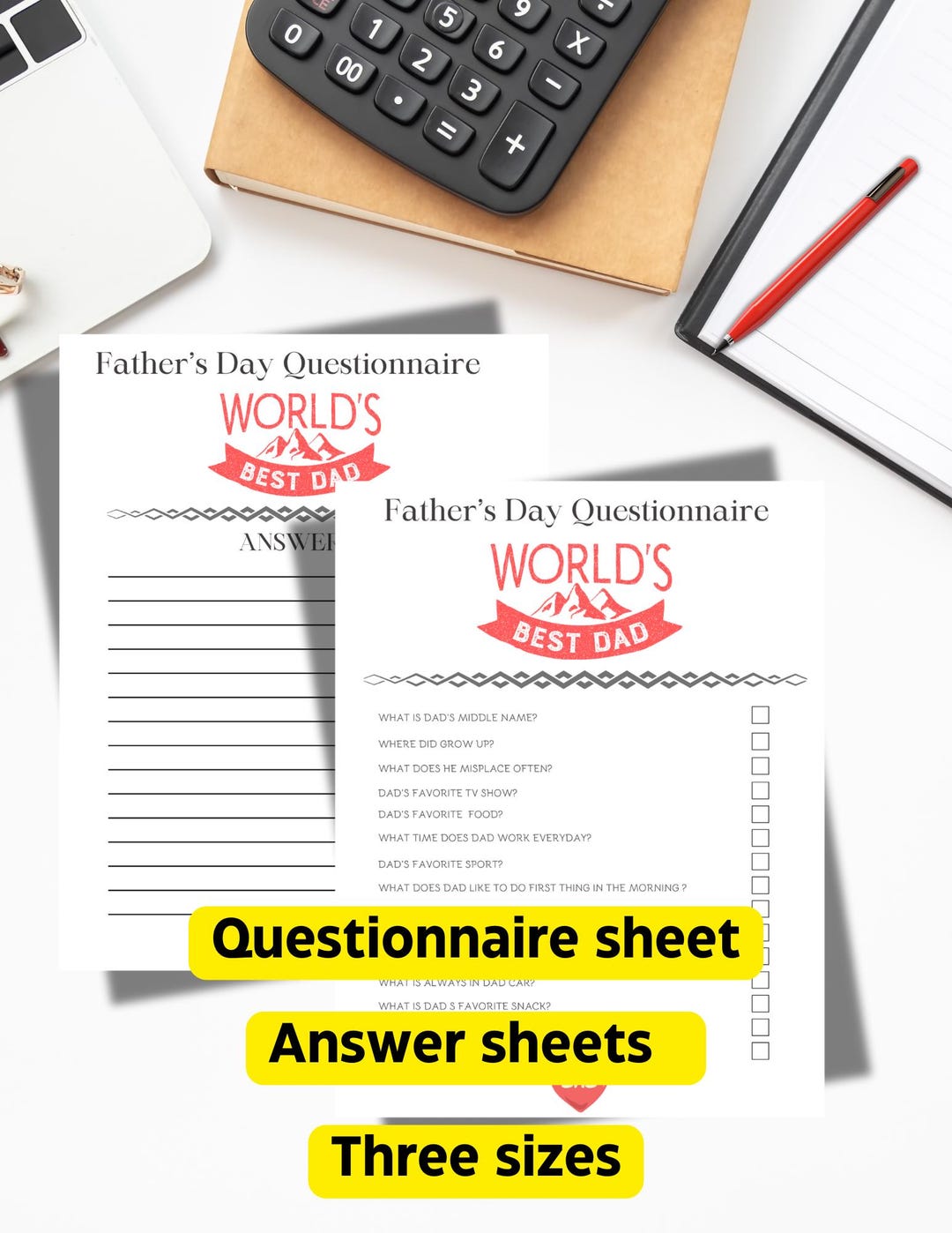 Father's Day Dad Questionnaire, Trivia Game, Father's Day Quiz Game ...