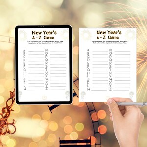 New Year's A-Z GAME, New Year's Eve A-Z Party Game,fun Game Challenge ...
