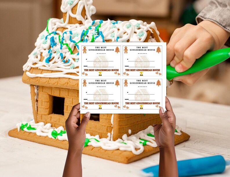 Gingerbread House Contest Ballots,voting Cards,gingerbread House ...
