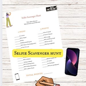 Selfie Scavenger Hunt,photo Scavenger Hunt, Teen Scavenger Hunt, Tween ...