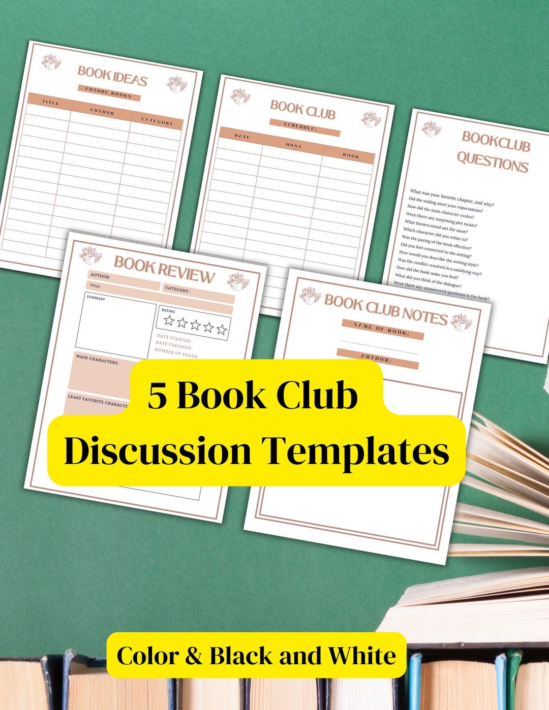 Book Club Discussion Guide Kit, Book Club Discussion Printable Kit,book ...