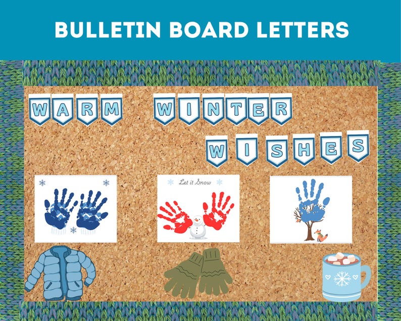 Winter Bulletin Board Kit Letters Printable Winter Classroom Door Kit ...