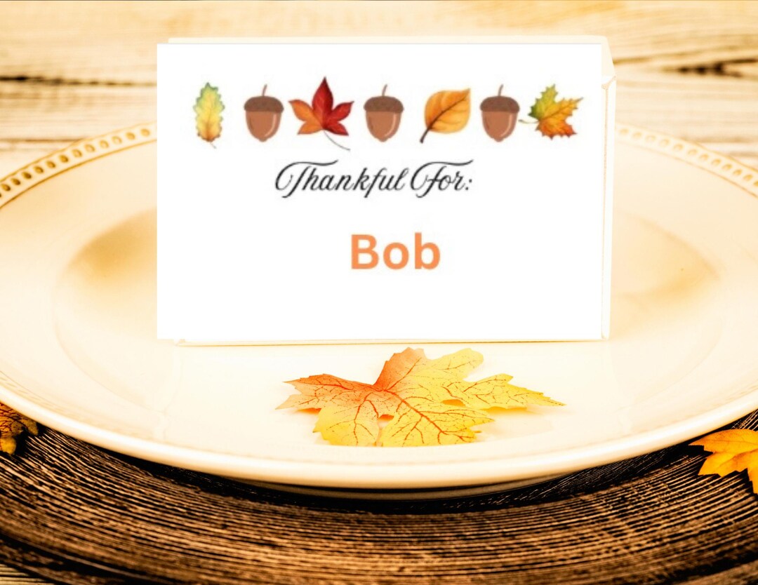 Printable Thanksgiving Name Cards,place Cards for Dinner Table,name ...