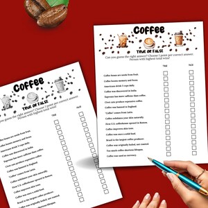 Coffee Trivia Game,true or False Party Game, Coffee Themed Game, Coffee ...