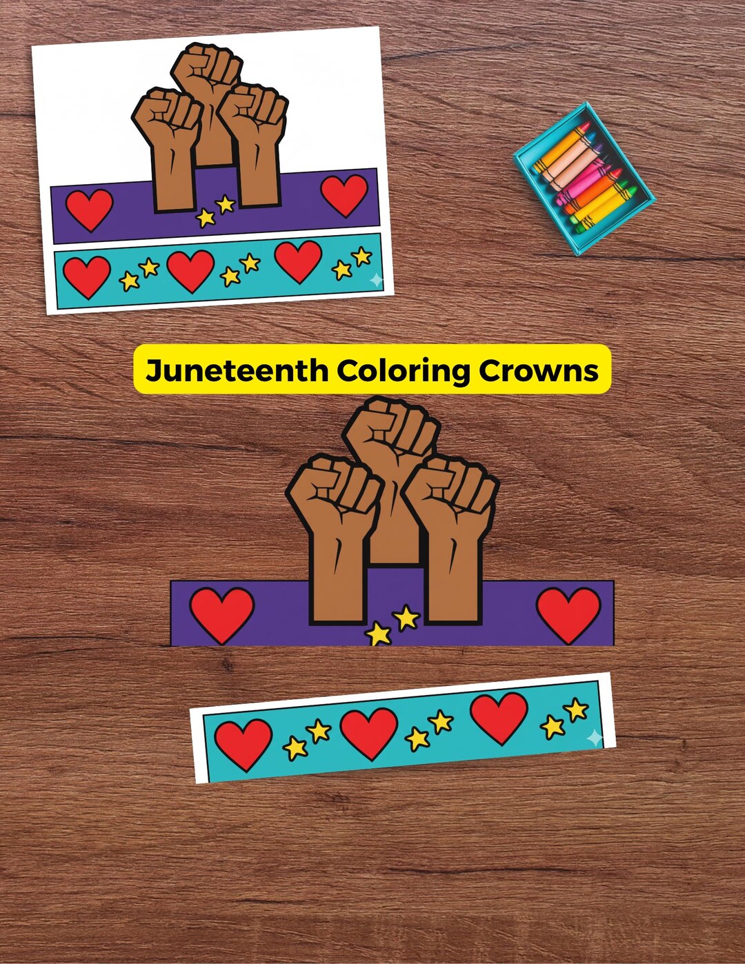 Juneteenth Coloring Crown Paper Craft Activity for Kids, Juneteenth ...