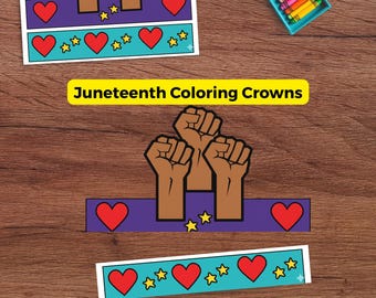Juneteenth Coloring Crown Paper Craft Activity for Kids, Juneteenth ...