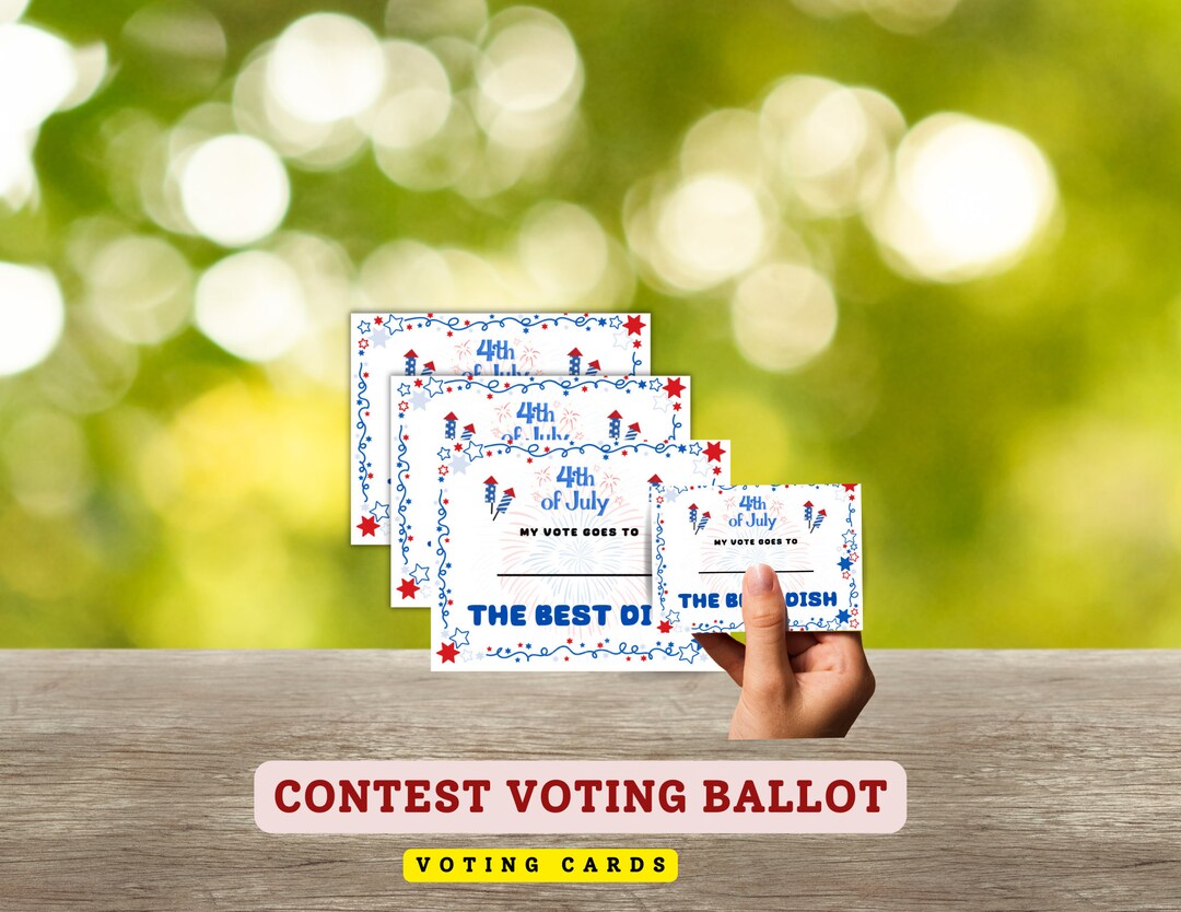 Printable July 4th Dish Contest Voting Ballot Cards (PDF) - Etsy UK