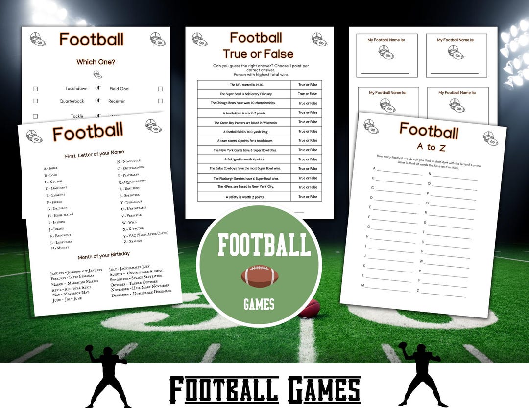 Football Games, Footballgame Bundle, Football Party,party Games, Big ...