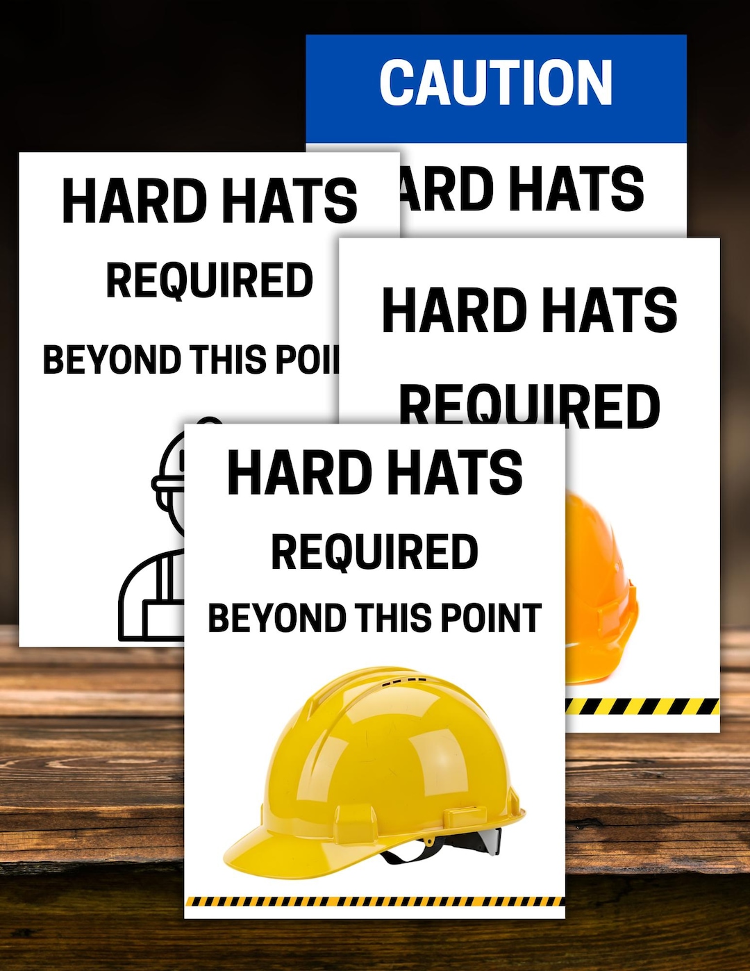 Hard Hats Required Sign,printable Workplace Safety Poster ,hard Hat ...