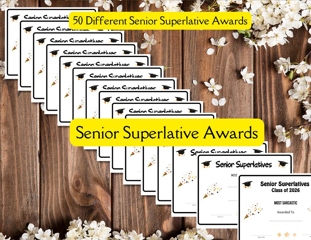 Senior Class of 2026 Superlative Awards, Editable Canva Templates, High ...